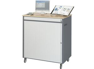 4040376046765 - Computer-Arbeitsplatz HxBxT 1100 x 1030 x 660 mm fahrbar anthrazit-metallic   enzianblau