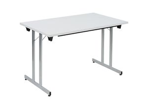 4061753246561 - Klapptisch F25 BxT 1200 x 700 mm Platte lichtgrau Gestell alusilber kaiserkraft