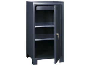 4250618213941 - Werkzeugschrank mit Füßen HxBxT 1000 x 500 x 500 mm 1 Schublade 2 Fachböden anthrazitgrau RAL 7016 Wolf