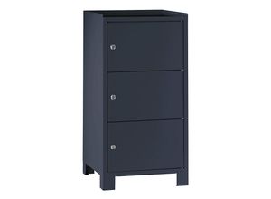 4250618214108 - Werkzeugschrank mit Füßen HxBxT 1000 x 500 x 500 mm 3 verschließbare Fächer anthrazitgrau RAL 7016 Wolf