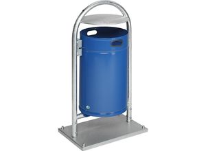 4030695030200 - Abfalleimer | Für den Außenbereich | Mit Dach | Volumen 60 l | Enzianblau VAR Farbe Abfallbehälter enzianblau ral 5010