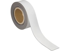 4002390063333 - MAUL Magnetband 50 mm x 10 m Dicke 1 mm weiß beschriftbares Kennzeichnungsband Non-Permanent-Marker - 1 Stück (6524902)