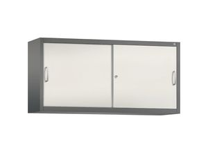 4063332004845 - ACURADO Aufsatzschrank mit Schiebetüren 2 Fachböden HxBxT 790 x 1600 x 400 mm vulkangrau   perlweiß