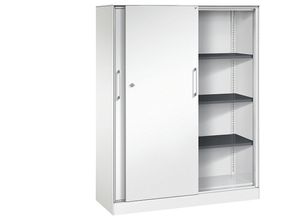 4062084808244 - C+P Schiebetürenschrank Asisto H1635xB1200xT435mm Korpus Verkehrsweiß Fronten Verkehrsweiß Anzahl Fächer 3