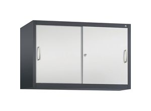 4053597477584 - ACURADO Aufsatzschrank mit Schiebetüren 1 Fachboden HxBxT 790 x 1200 x 500 mm schwarzgrau   lichtgrau