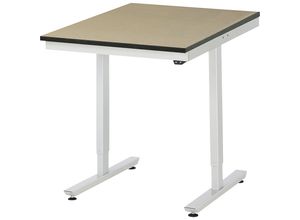 4040376062574 - Rau Arbeitstisch Adlatus elektrisch höhenverstellbar 22 mm MDF-Platte bis 150 kg B 750 x T 1000 x H 720-1120 mm braun lichtgrau