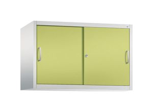 4063332003541 - ACURADO Aufsatzschrank mit Schiebetüren 1 Fachboden HxBxT 790 x 1200 x 500 mm lichtgrau   viridingrün