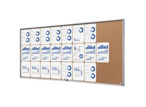 4061753018816 - eurokraft pro Schaukasten mit Schiebetüren Außen-BxHxT 2006 x 947 x 50 mm Korkrückwand