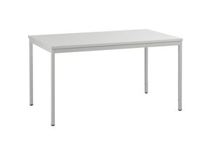 8697653670845 - eurokraft basic Meisterschreibtisch lichtgrau Grundmodell BxT 1400 x 800 mm