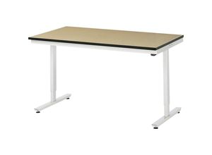 4040376212849 - Rau Arbeitstisch Adlatus elektrisch höhenverstellbar 22 mm MDF-Platte bis 150 kg B 1500 x T 800 x H 720-1120 mm braun lichtgrau