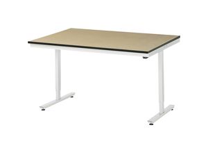 4040376062673 - Rau Arbeitstisch Adlatus elektrisch höhenverstellbar 22 mm MDF-Platte bis 150 kg B 1500 x T 1000 x H 720-1120 mm braun lichtgrau