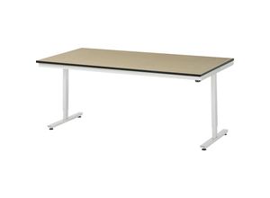 4040376212979 - Rau Arbeitstisch Adlatus elektrisch höhenverstellbar 22 mm MDF-Platte bis 150 kg B 2000 x T 1000 x H 720-1120 mm braun lichtgrau