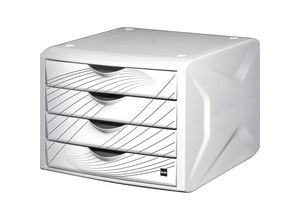 4012086015195 - - Schubladenbox the chameleon 4 Schubladen din A4 din C4 Polypropylen Gehäusefarbe weiß Farbe der Schublade weiß