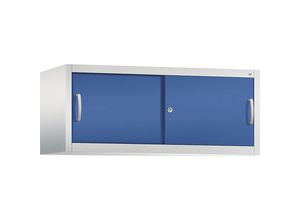 4052574950294 - ACURADO Aufsatzschrank mit Schiebetüren HxBxT 500 x 1200 x 500 mm lichtgrau   enzianblau