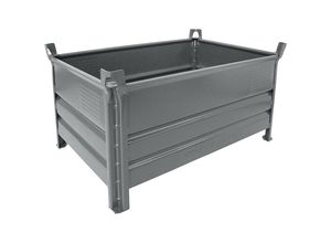 4251572702700 - Heson Vollwand-Stapelbehälter BxL 800 x 1200 mm Traglast 2000 kg grau ab 10 Stk