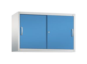 4051803597392 - ACURADO Aufsatzschrank mit Schiebetüren 1 Fachboden HxBxT 790 x 1200 x 400 mm lichtgrau   lichtblau