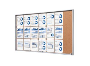 4061753018809 - eurokraft pro Schaukasten mit Schiebetüren Außen-BxHxT 1566 x 947 x 50 mm Korkrückwand