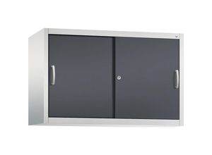 4052574992997 - ACURADO Aufsatzschrank mit Schiebetüren 1 Fachboden HxBxT 790 x 1200 x 400 mm lichtgrau   schwarzgrau