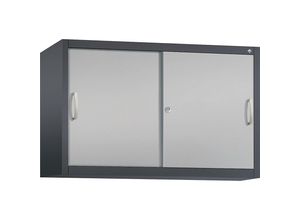 4050646136447 - ACURADO Aufsatzschrank mit Schiebetüren 1 Fachboden HxBxT 790 x 1200 x 400 mm schwarzgrau   weißalu