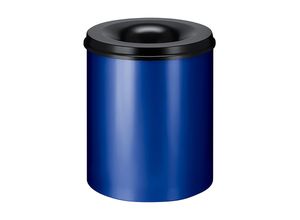 8713631025350 - Sicherheits-Papierkorb Stahl selbstlöschend Volumen 80 l HxØ 540 x 465 mm Korpus blau   Löschkopf schwarz