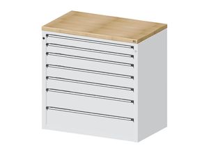 4014641106225 - Schrank für Material- und Werkzeugausgabetheke 2 Schubladen 90 mm 3 Schubladen 120 mm 2 Schubladen 180 mm grau