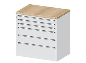 4014641106201 - Schrank für Material- und Werkzeugausgabetheke 3 Schubladen 90 mm 2 Schubladen 180 mm 1 Schublade 270 mm grau