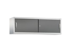 4053597588389 - ACURADO Aufsatzschrank mit Schiebetüren HxBxT 500 x 1600 x 400 mm lichtgrau   vulkangrau