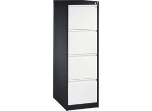 4062084675983 - Karteikartenschrank ACURADO 1-bahnig 4 Schübe schwarzgrau   verkehrsweiß