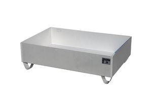 4061753235466 - eurokraft pro Edelstahl-Auffangwanne für 200-l-Fässer 2 Fässer LxBxH 1200 x 800 x 360 mm ab 3 Stk