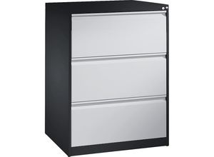 4062084676010 - Karteikartenschrank ACURADO 2-bahnig 3 Schübe schwarzgrau   weißaluminium