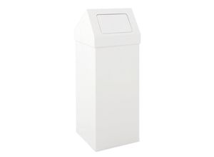 8713631004799 - Abfallbehälter Aluminium mit Push-Deckel Volumen 110 l BxHxT 390 x 1000 x 390 mm weiß kaiserkraft