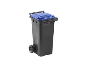 4061753288295 - Mülltonne DIN EN 840 Volumen 120 l BxHxT 505 x 1005 x 555 mm anthrazit Deckel blau