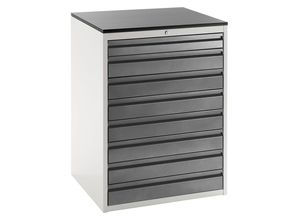 4040376927408 - Schubladenschrank mit Teleskopführungen Höhe 1030 mm Schubladen 1 x 90 7 x 120 mm lichtgrau   anthrazit Breite 770 mm