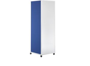 4061753241191 - eurokraft basic Mobile Infosäule mit 4 feststellbaren Doppellenkrollen Textil blau Whiteboard