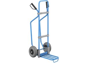 4061753078278 - eurokraft pro Sackkarre mit Kufen blau Paketschaufel BxT 430 x 250 mm blau mit Griff PU-Bereifung ab 5 Stk