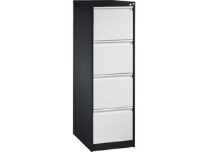 4062084675976 - Karteikartenschrank ACURADO 1-bahnig 4 Schübe schwarzgrau   lichtgrau