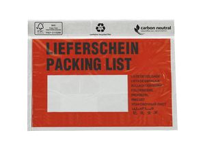 4016737007683 - Dokumententasche mit FSC®-Zertifizierung VE 250 Stk für DIN C6 mit Aufdruck \Lieferschein\