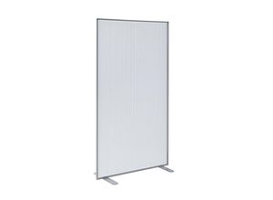 4061753119148 - Sichtschutz-Trennwand mit Polycarbonat-Stegplatte weißaluminium HxBxT 1805 x 1000 x 480 mm