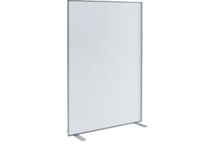 4061753119155 - Sichtschutz-Trennwand mit Polycarbonat-Stegplatte weißaluminium HxBxT 1805 x 1200 x 480 mm