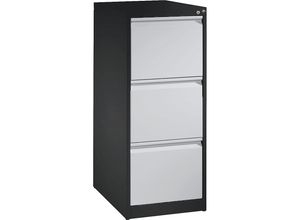 4062084675938 - Karteikartenschrank ACURADO 1-bahnig 3 Schübe schwarzgrau   weißaluminium