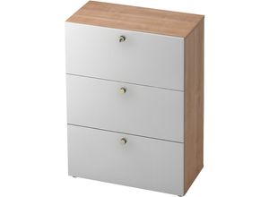 4032062181119 - ANNY-AC - Hängeregistraturschrank mit Akustik-Rückwand HxBxT 1100 x 800 x 420 mm Nussbaum-Dekor