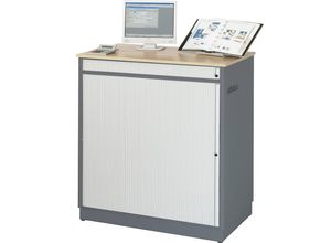 4040376046741 - Computer-Arbeitsplatz HxBxT 1100 x 1030 x 660 mm anthrazit-metallic   enzianblau