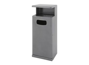 8713631024513 - Abfallsammler mit Ascherdach Aluminium Volumen 55 l BxHxT 345 x 1030 x 400 mm anthrazit kaiserkraft