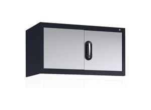 4062084803157 - ACURADO Aufsatzschrank mit Flügeltüren HxBxT 500 x 930 x 400 mm schwarzgrau   weißaluminium