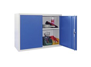 4055479144041 - Hängeschrank 2 Vollblechtüren Rückwand glatt 1 verstellbarer Boden Zylinderschloss BxTxH 800x300x600 mm ral 7035 5010