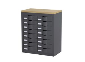 3660141020403 - Paperflow Sortierstation mit Schubladen 2 Reihen 16 Schubladen anthrazit
