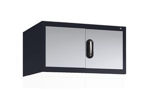 4062084805113 - ACURADO Aufsatzschrank mit Flügeltüren HxBxT 500 x 930 x 500 mm schwarzgrau   weißaluminium