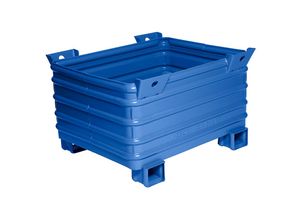 4251572700027 - Heson Schwerlast-Stapelbehälter BxL 800 x 1000 mm mit U-förmigen Füßen blau lackiert ab 10 Stk