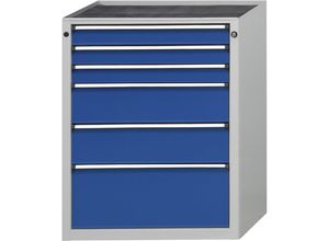 4014641403850 - Schubladenschrank ohne Platte Breite 760 mm 6 Schubladen Front enzianblau ANKE