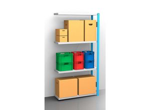 4061753031754 - eurokraft pro Fachboden-Steckregal blau   verzinkt Regalhöhe 2000 mm Fachbodenbreite 965 mm Anbauregal Fachbodentiefe 350 mm